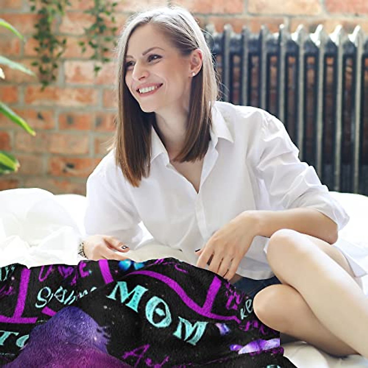 KJACGAD Birthday Gifts for Mom from Daughter, Mothers Day Mom Gifts from Daughters, Mom Birthday Gifts from Daughters, Best Mom Ever Gifts Throw Blankets 60"x 50"