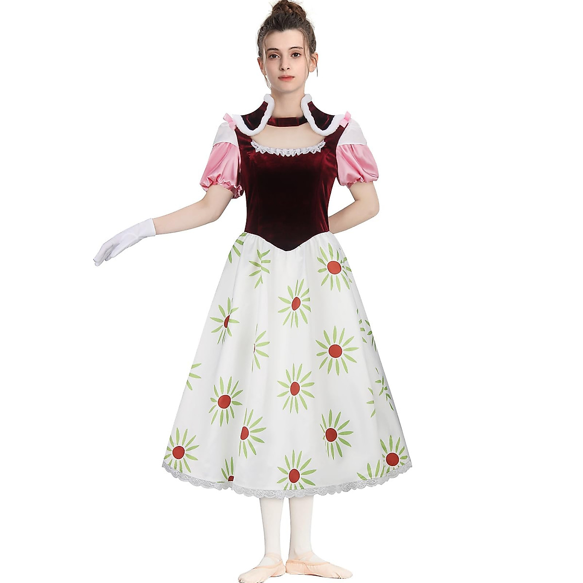 FOGHORN Haunted Mansion Costume Sally Slater Dress Women Girls Tightrope Walker Cosplay Costume for Halloween (L)