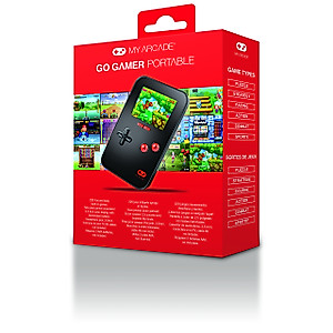 My Arcade Go Gamer Portable - Handheld Gaming System - 220 Retro Style Games - 16 Bit High Resolution - Battery Powered - Full Color Display - Volume Buttons - Headphone Jack - Black