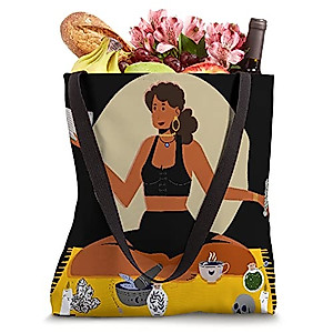 African American Woman meditate Tote Bag
