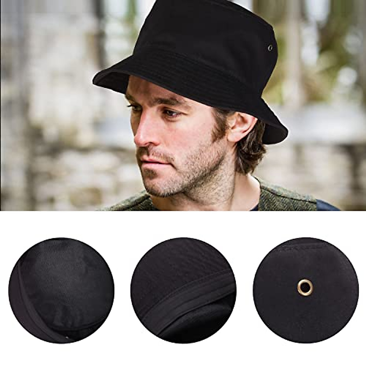Mr. Pen- Bucket Hat, Black, Men Bucket Hats, Black Bucket Hats for Men, Bucket Hat Men, Fishing Hats for Men, Men's Bucket Hat, Beach Bucket Hat, Bucket Hat Black, Summer Hats for Men