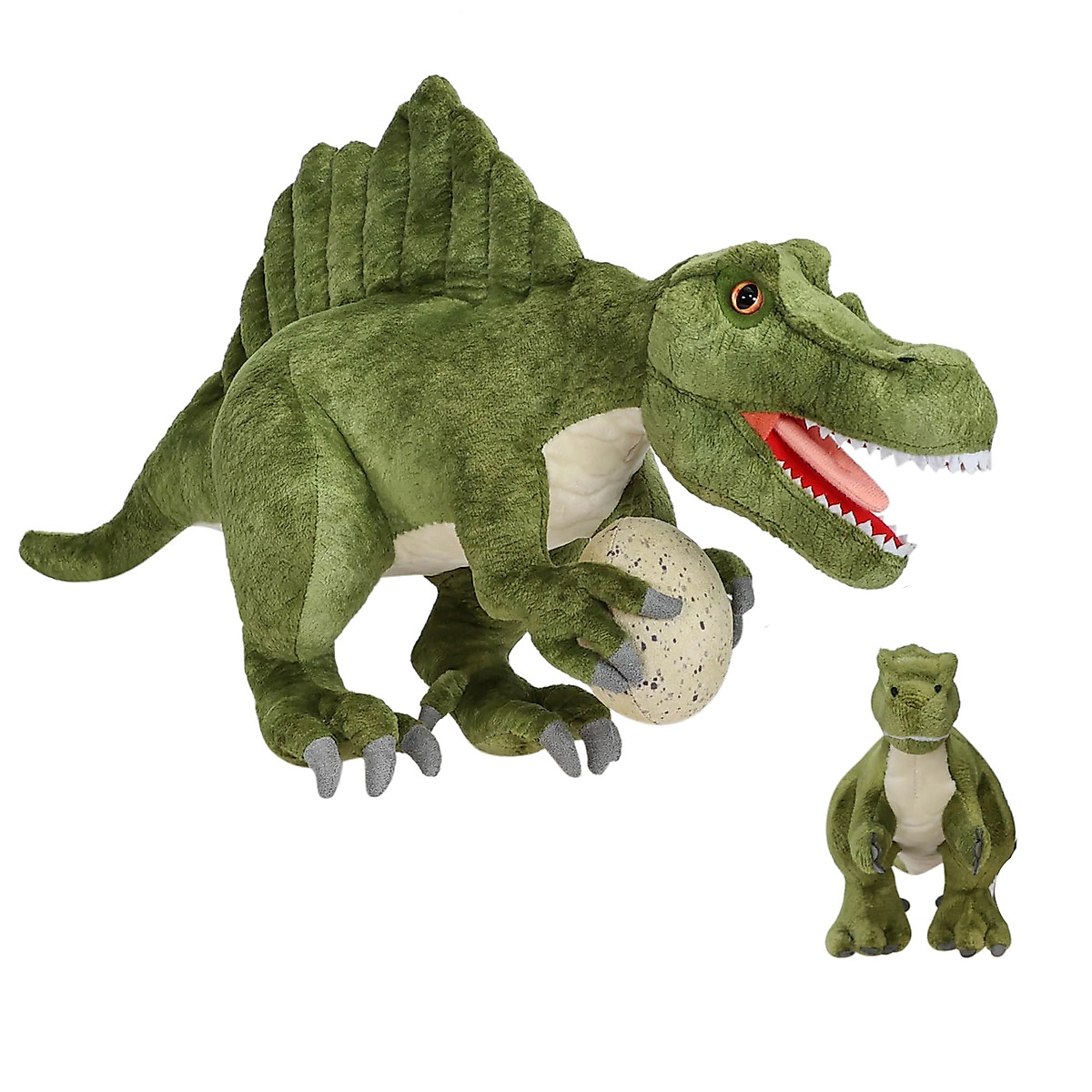 Wilomis 21'' Dinosaur Toys Mommy Dinosaur Stuffed with Baby Dinosaur Egg Plush Toys, Dinosaur Plushies for Kids Christmas Birthday Gift（Spinosaurus Family）