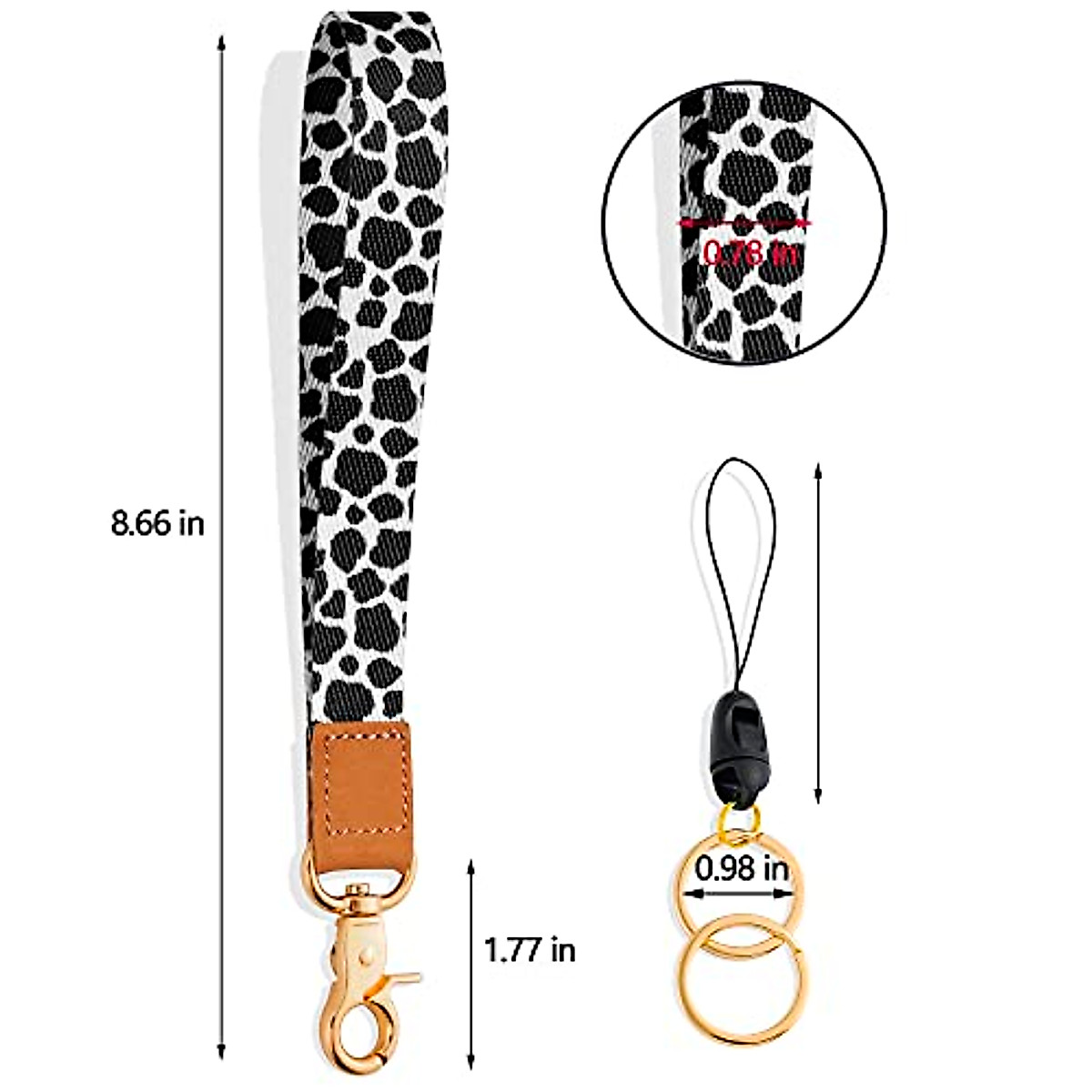 POPLOPP Wrist Lanyard for Keys, Durable Keychain Wristlet for Women Men, Cute Key Chains Strap for Car Keys, ID Holder, Wallet