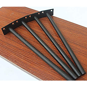 8 Pcs 10" Black Solid Steel Floating Shelf Bracket Blind Shelf Supports - Hidden Brackets for Floating Wood Shelves - Concealed Blind Shelf Support – Screws