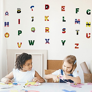 Alphabets Stickers ABC Letters Wall Stickers Kids Wall Decal Peel and Stick for Baby Boys Girls Bedroom Nursery Playroom Daycare Kids Room Wall Decor