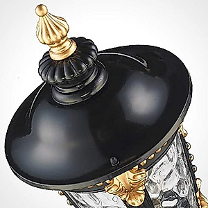 MODEBHD Villa Garage Glass Post Lanter Backyard Swimming Pool Floor-Standing Lighting,External Rustproof High Brightness E27 Patio Column Light,Outdoor Post Lights