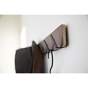 Yamazaki Home Ply Over The Door Hooks - Hanging Coat Rack, Wood, Over-The-Door, Minimal Assembly Req. Brown Small