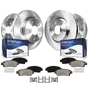 Detroit Axle - Brake Kit for 4WD 5-Lug 2000-2003 Ford F-150 Brake Disc Rotors and Ceramic Brakes Pads 2001 2002 Front and Rear Replacement