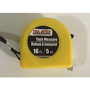 Self Lock Tape Measure - EASY TO READ 16 Foot BOTH SIDE DUAL RULER, Retractable, STURDY, Heavy Duty, Metric, Inches and Imperial Measurement, SHOCK ABSORBENT Solid Rubber Case (1 Package)