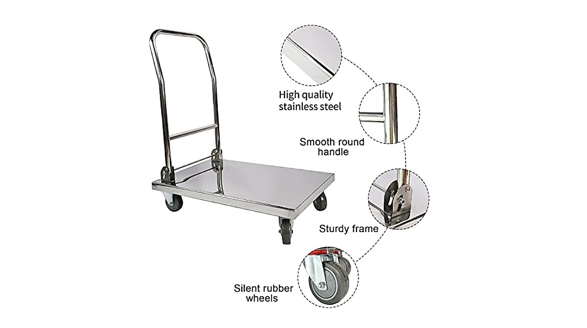 Heavy Duty 800lb Folding Push Cart Dolly | lesolar