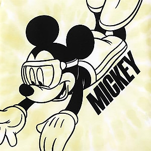 Disney Mickey and Friends Kids Boys Girls Solid Character Print Short-Sleeve Cotton Tees T-Shirts Tops 2PCS Blue&Yellow 9-10Years