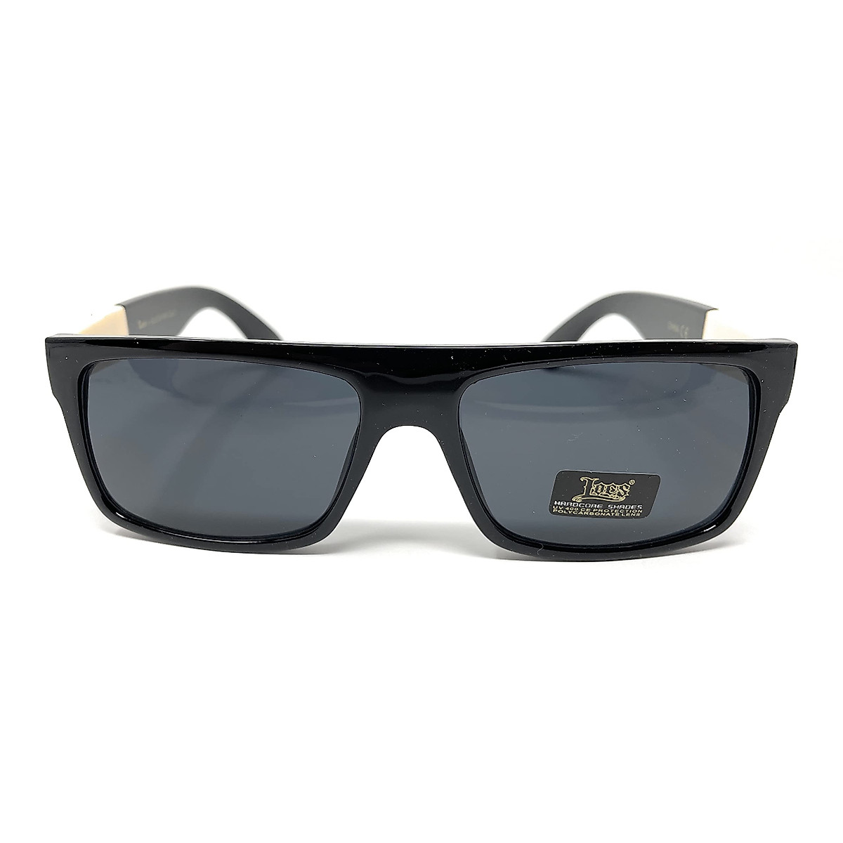 Locs 91156 Black Sunglasses | Authentic Gangster Squared Flat Top Ivory Arms Shades