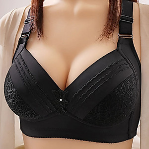 Lighting Deals Bras for Sagging Breasts Plus Size Back Fat Coverage No Underwire Everyday Bra Elderly Women Soft Wireless Push Up Bra Today 2023 Clearance
