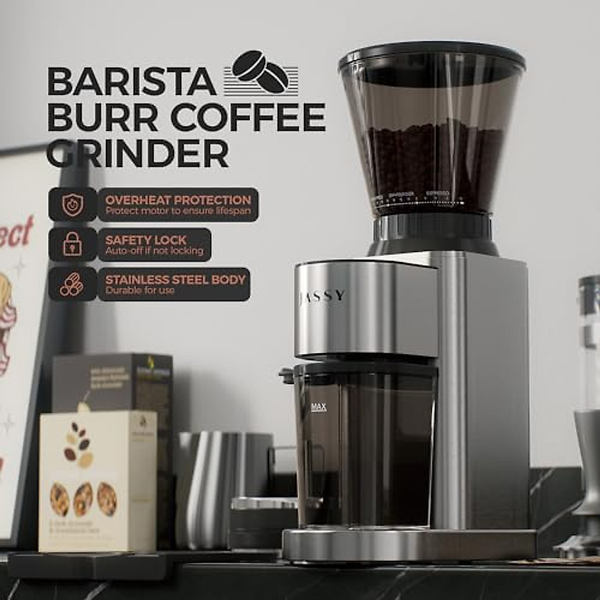 Burr Coffee Grinder Electric,Touchscreen Coffee Grinder,24 Grinding Settings Electric Coffee Bean Grinder with Timer Setting for Espresso/Drip