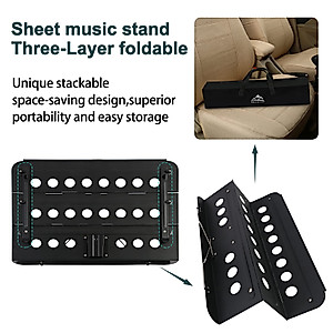 EASTROCK Sheet Music Stand Professional with Portable Bag Widened Panel, Thickened Pipe Wall, Lengthened Height Lifting Music Stand, Adjustable Folding Plate Metal, with Phone Holder