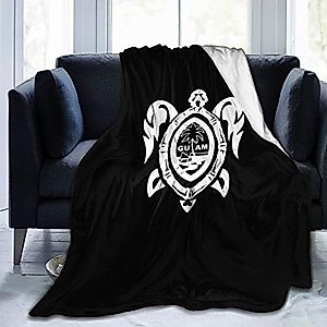 YEGFTSN Throw Blanket 50"x40",Guam Seal in A Tribal Turtle Ultra-Soft Luxury Lightweight Cozy Microfiber Fleece Sherpa Blanket for Bed Couch Chair Living Room-All Season