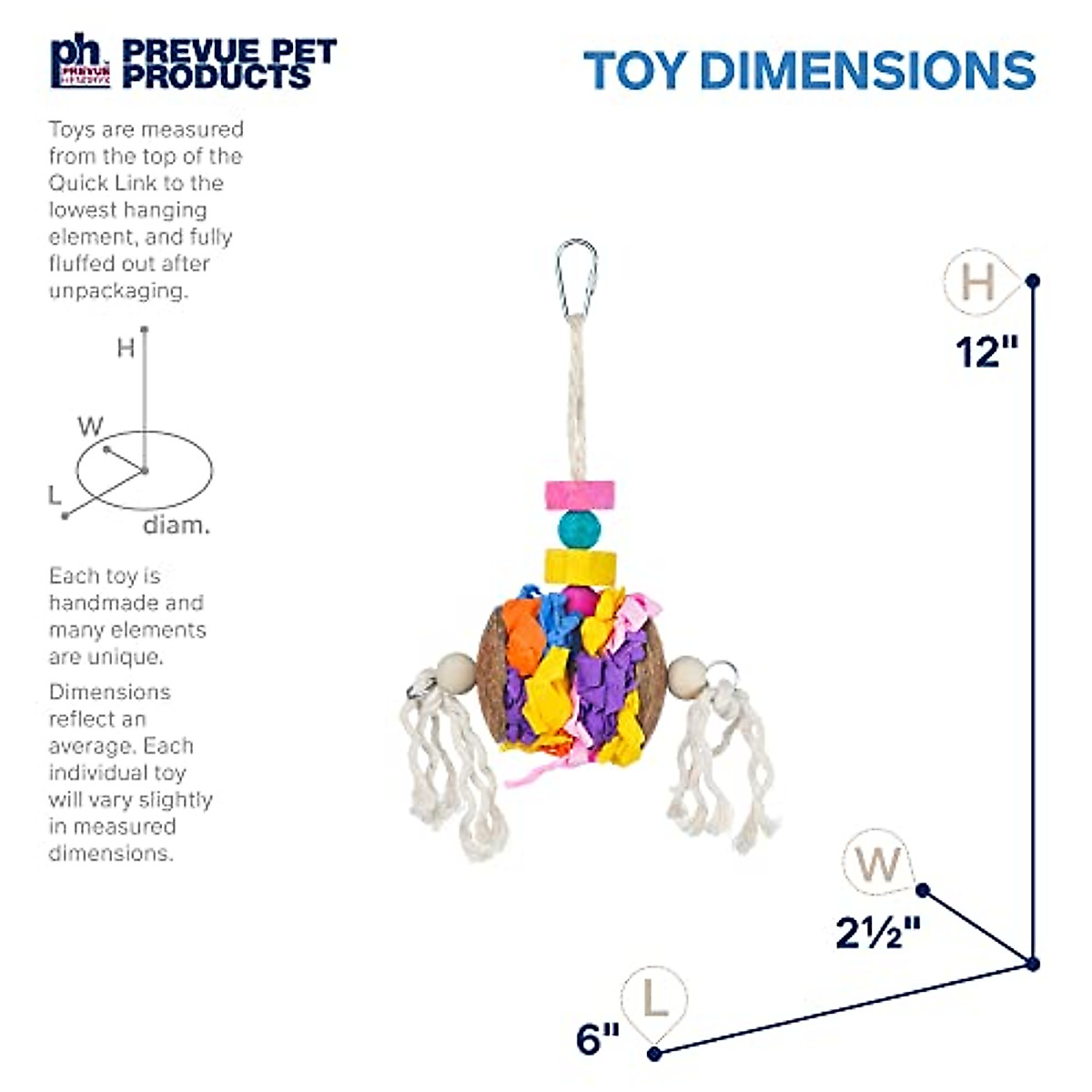 Prevue Pet Products Physical & Mental Accordian Crinkle Bird Toy 62517