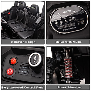 POSTACK 24V 2 Seater 4WD Kids Ride On UTV for Big Kids, Side by Side 4x4 Ride on Off-Road Truck with Parent Remote Control, Battery Powered Electric Car w/High Low Speed, Bluetooth for Boy Girl, Green