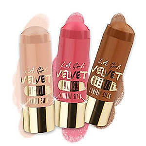 L.A. Girl Velvet Contour Sticks, Bronzer Suede, 0.2 Ounce (Pack of 3)