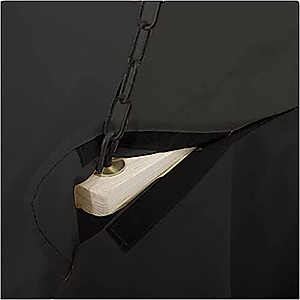 Hanging Porch Swing Cover Hammock Swing Cover Water Resistant Oxford Fabric Outdoor Swing Chair Cover Canopy Replacement Cover All Weather Protected Patio Swing Furniture Cover-61x28x(35-28)’’ (Black)