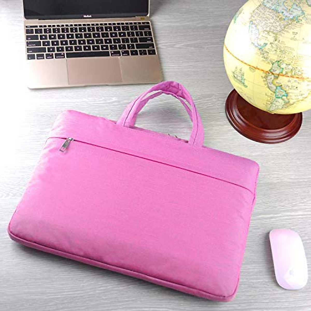 HESTECH Laptop Shoulder Bag, 15.6 Laptop Case Sleeve Business Messenger Briefcase Carrying Handbag for Women Men Fits 15-16 Inch Dell HP Acer Aspire 5/Predator Helios 300 Chromebook Ultrabook,Pink