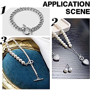 PH PandaHall 60 Sets Toggle Clasp, 15 Styles T-bar Closure Clasps IQ Toggle Clasps Flower Heart Clasps Fastener Hook Toggle Connectors TBar End Clasps for Necklace Bracelet Jewelry Making