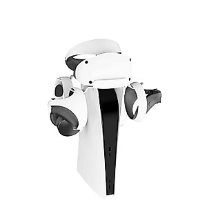 VR Storage Stand Bracket for PS VR2,VR Headset & Controllers Holder Display Station with Charging Cable,Settled on The 𝙋𝙎5 Console,VR Accessories