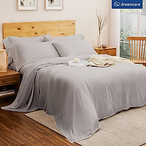 Bamboo Sheets King 6 Pc, Cooling Sheets King Bamboo Sheets, Luxury King Sheets Bamboo King Sheets, Bamboo Bed Sheets King - Sheets for King Size Bed - King Size, King Bed Sheets King (6PC) Stone Gray