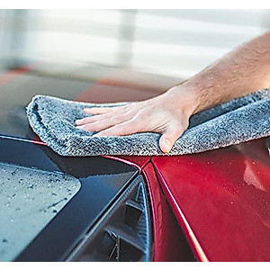 The Rag Company - Eagle Edgeless 600 (3-Pack) Professional Korean 70/30 Blend Super Plush, Microfiber Auto Detailing Towels, Buffing & Polishing, 600gsm, 16in x 16in, Dark Grey