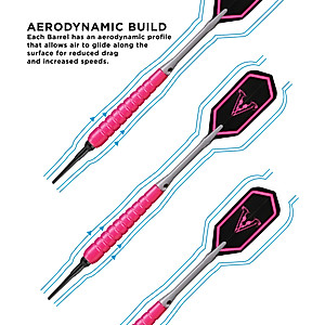 Viper V Glo Soft Tip Darts, Pink/Grey, 18 Grams