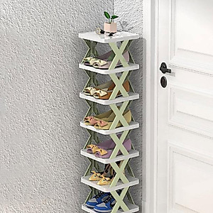 Doefo 9 Layers Foldable Shoe Rack, Compact Shoe Rack Storage- Assemble Detachable Shoe Shelves Shoe Cabinet - Creative Tower Shelf Storage for Entryway