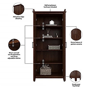 Bush Furniture Key West Kitchen Pantry Cabinet, Bing Cherry