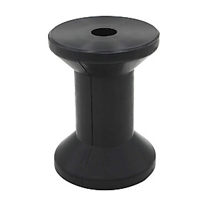 GHmarine 4 Inch Width Boat Trailer Black Molded Rubber Spool Roller - 5/8” Hole