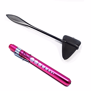 Heavy Duty Reusable Penlight + All Black Tactical Percussion Taylor Hammer (A2ZSCILAB) (Pink Penlight + Hammer)