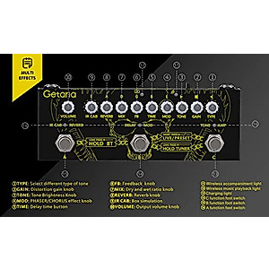 Getaria IR Cab Electric Multi Effects Processor Delay Reverb Guitar Overdrive Pedal for Bass Guitar