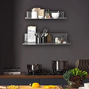 Avveckel Acrylic Shelves, Clear Shelves, 5 Set Different Sizes Acrylic Shelf Floating Clear Shelves for Wall Wall Décor Storage Bedroom, Living Room, Bathroom, Kitchen, Small Farmhouse