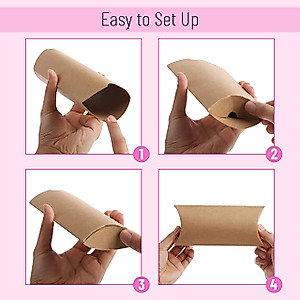 Mr. Pen- Kraft Pillow Boxes, 6.3x3.4x1.3 in, 25 Pack with Jute Twines, Kraft Gift Boxes, Paper Boxes for Gifts, Paper Pillow Candy Box, Pillow Boxes Craft, Favor Gift Boxes, Pillow Gift Boxes