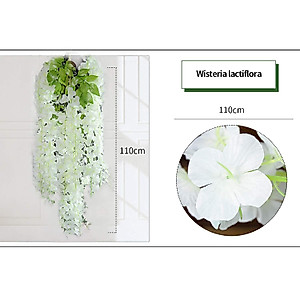 Nisorpa 24 Pack Wisteria Artificial Hanging Flowers, 3.75 Feet Long Wisteria Vines Fake Flowers Garland for Outdoor Home Garden Ceremony Wedding Decor