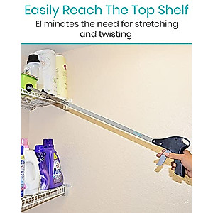 Vive Suction Cup Grabber Reacher 32" - Elderly Grab It Reaching Pickup Tool Heavy Duty for Seniors - Trash, Sticks, Litter Picker Upper - Extra Long Reach Handle & Handy Extension Arm Claw