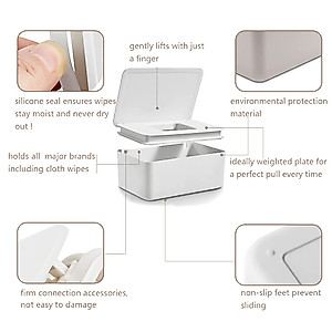 Diaper Wipes Dispenser Baby Wipes Case，Abnaok Baby Wipe Holder Keeps Wipes Fresh，Non-Slip, Easy Open & Close Wipe Container