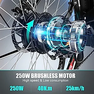 ANCHEER 26 inch 350W Electric Bike for Adult, 15Ah 540Wh Battery Power Assisted Bicycle Up to 50 Miles, Commute E-Bike with Low-Step Frame Shimano 7 Speed (White)