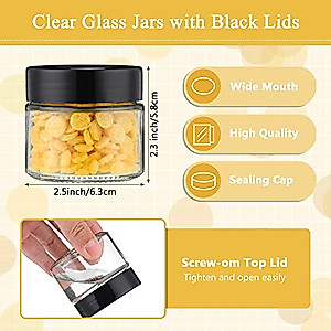 60 Pieces Glass Jars with Lids Clear Small Mason Jars Empty Round Glass Spice Jars Wide Mouth Canning Jars Storage Refillable Empty Cosmetic Containers for Lotions Cream Powders Beauty Product (4 oz)