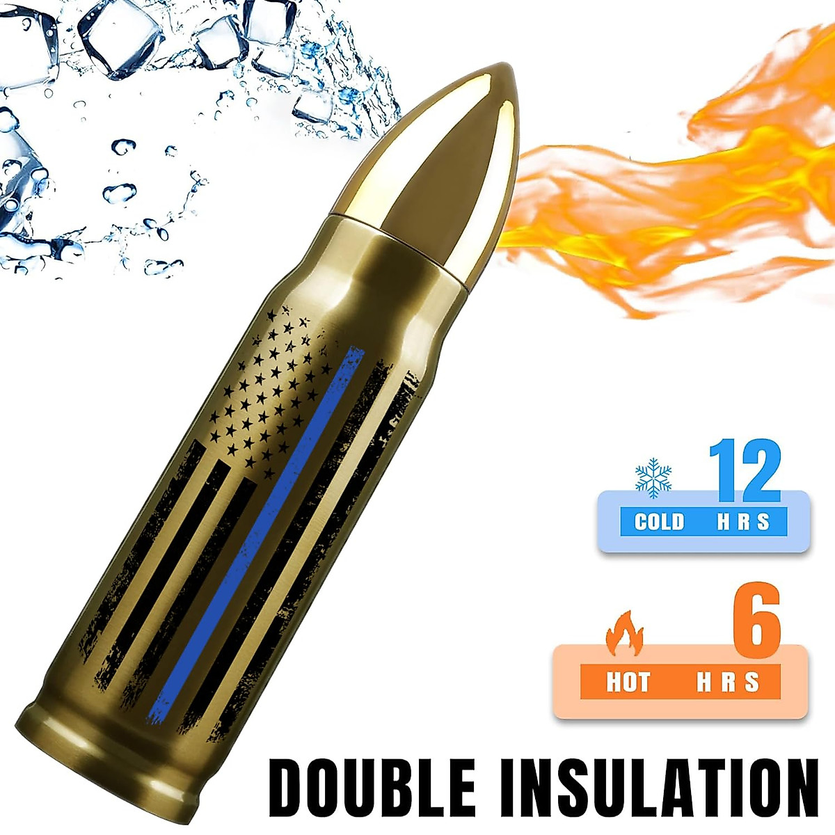 17 oz Police Tumblers For Men, Police Coffee Tumbler With Keychain - Birthday Christmas Gift For Police Officer Dad Grandpa Husband Brother, Retirement Gifts & Graduation Gifts For Police Officer