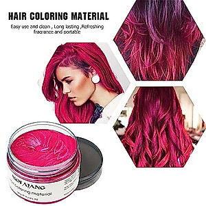 Red Hair Wax Color, SOVONCARE Temporary Dye Wax Natural Hairstyle Cream Hair Pomades for Women & Men Party Cosplay Halloween Date 4.23 oz (Red)