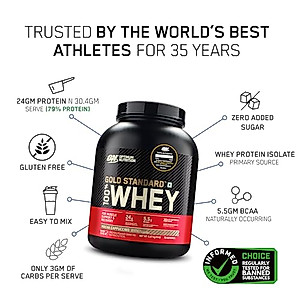 Optimum Nutrition Gold Standard 100% Whey Protein Powder, Mocha Cappuccino, 5 Pound (Packaging May Vary)