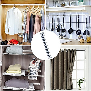 2PCS Small Closet Poles for Hanging Clothes, 2 Pack Stainless Steel Closet Pole, Adjustable Closet Hanging Rod for Wardrobes 15.7-25.6inch (15.7-25.6inch)