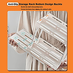 AVSMGP Under Sink Organizers and Storage, Rotatable Under Bathroom Cabinet Organizer, 2 Tier Sliding Under Shelf Storage Kitchen Cabinet Basket Drawer Organizer,White,S