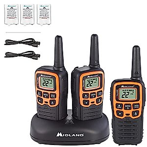 Midland - X-TALKER T51VP3, 22 Channel FRS Two-Way Radio - Extended Range, 38 Privacy Codes, NOAA Weather Alert (3 Pack) (Black/Orange)