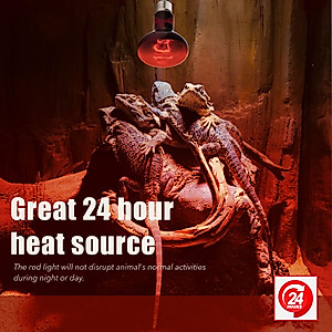 ReptiKing Red Basking Bulb for Reptiles, 2 Pack 100W Upgraded Infrared Basking Spot, Reptile Night Heating Bulb Light, Red Heat Lamp Bulb for Bearded Dragon Turtle Chicken