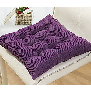 Siderit Soft Home Indoor Chair Pads and Cushions Warm Corduroy Cushions Kitchen Seat Cushions Pillows with Ties 16"x16"